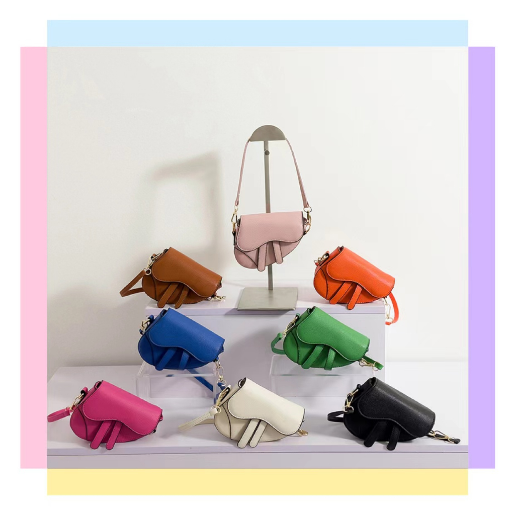 ins French Niche Mini Girl Children Ladies Portable Crossbody Concave ...