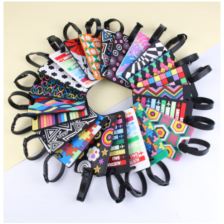 Fashion Puzzle Flower Luggage Tags Pvc Soft Plastic Tag Suitcase Tag ...