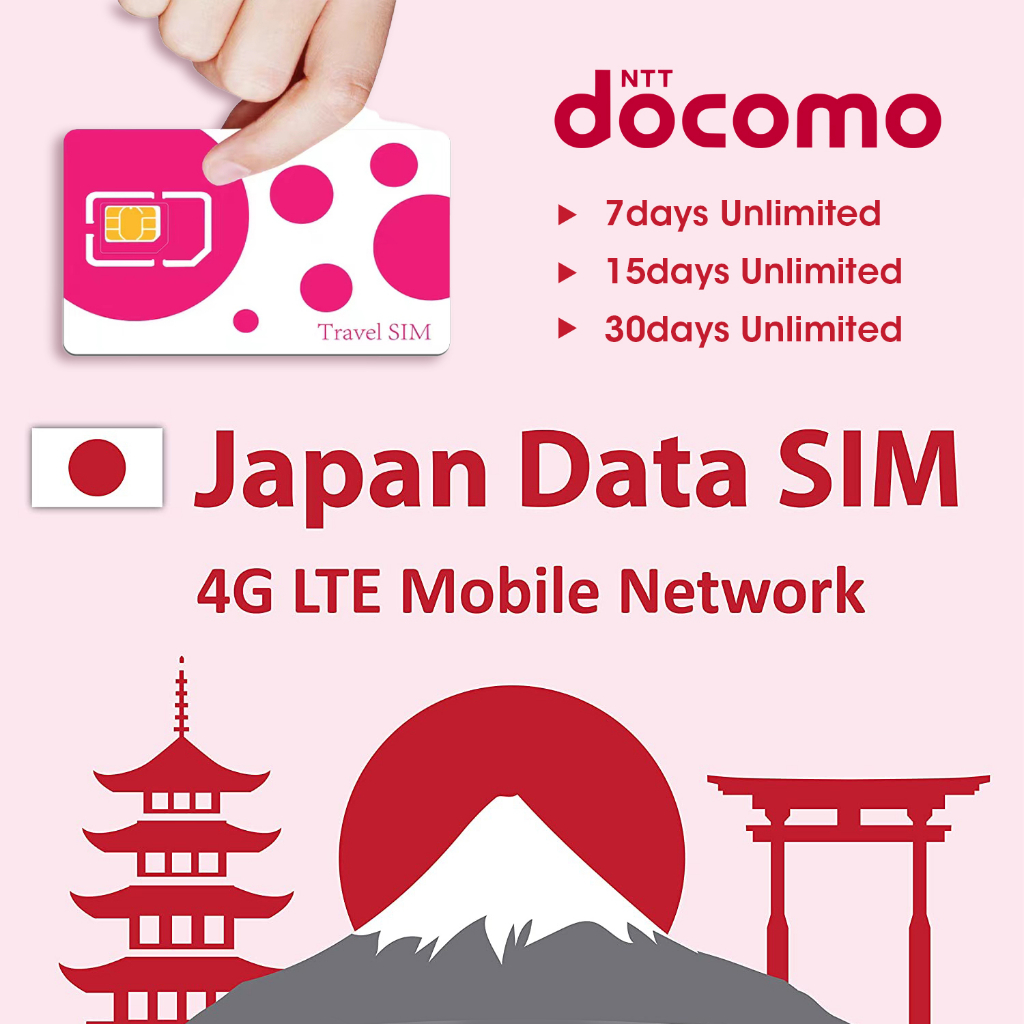 Japan Travel SIM Card For 7/15/30Days (3/5/10/20/30/50 GB) 4G Sim Card ...