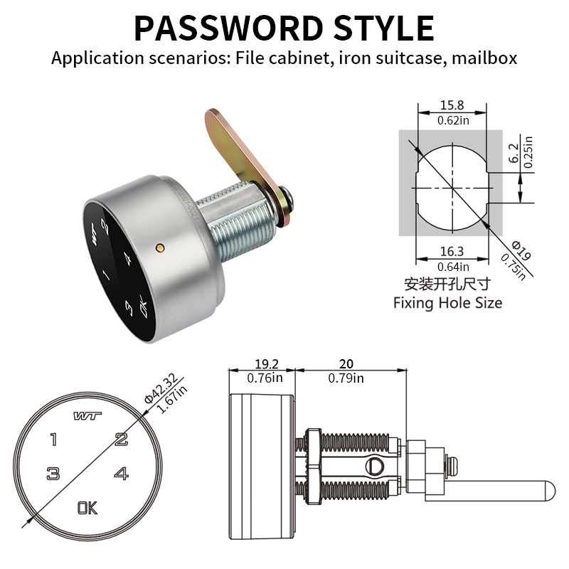 [Counterclockwise unlock]Touch screen electronic code lock/fingerprint ...