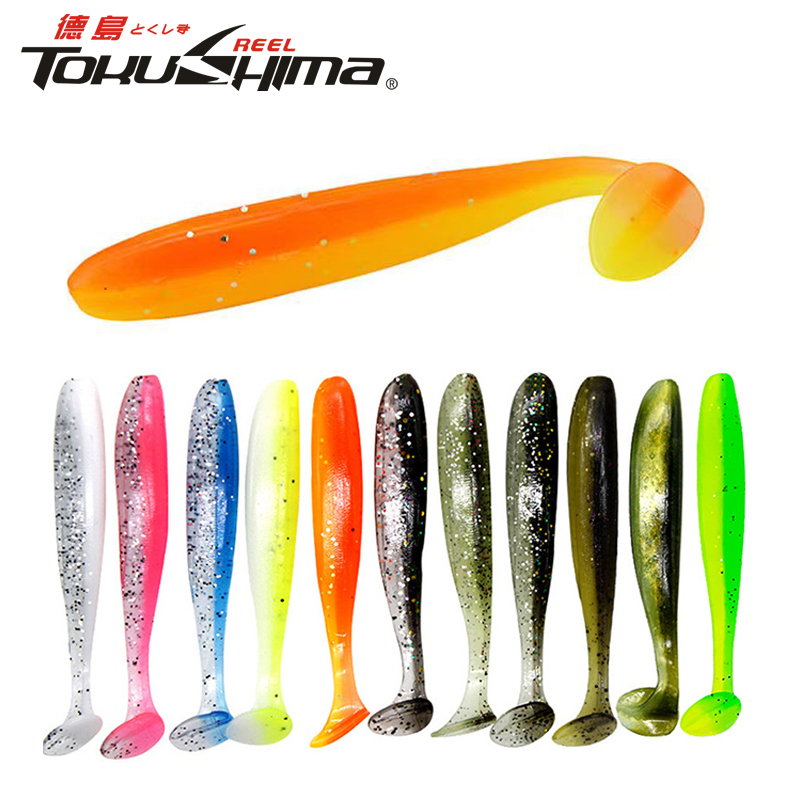 10pcs/bag Soft Lures T Tail 1.2g/5.5cm 2g/7cm 4.2g/9cm Double Color ...