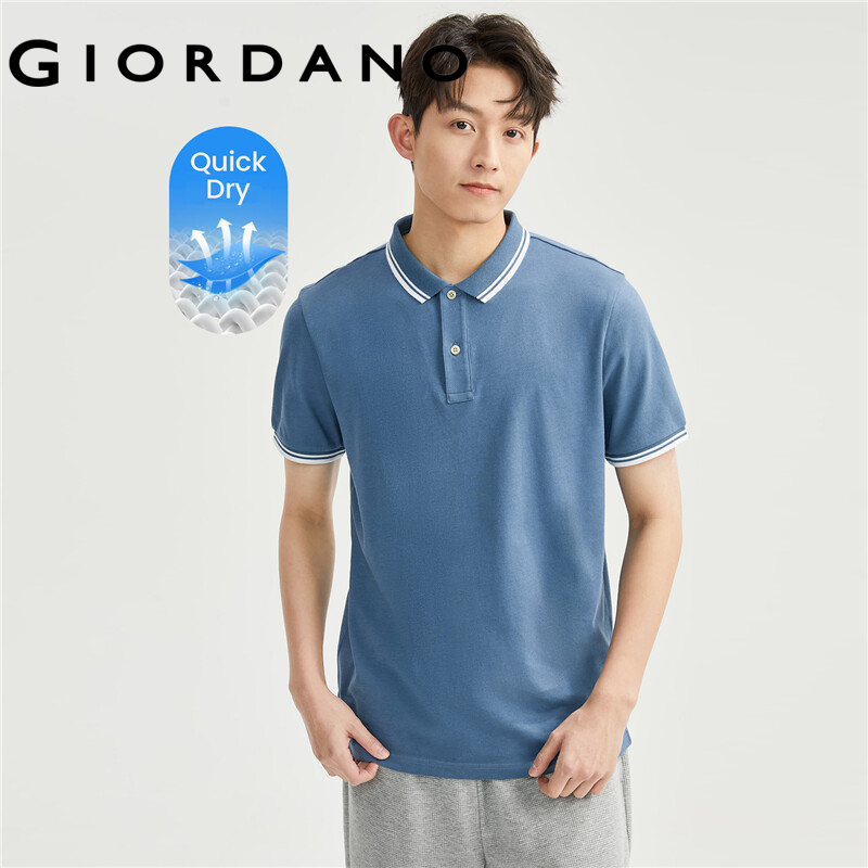 GIORDANO MEN High-tech quick dry short sleeve polo shirt 01013387 ...