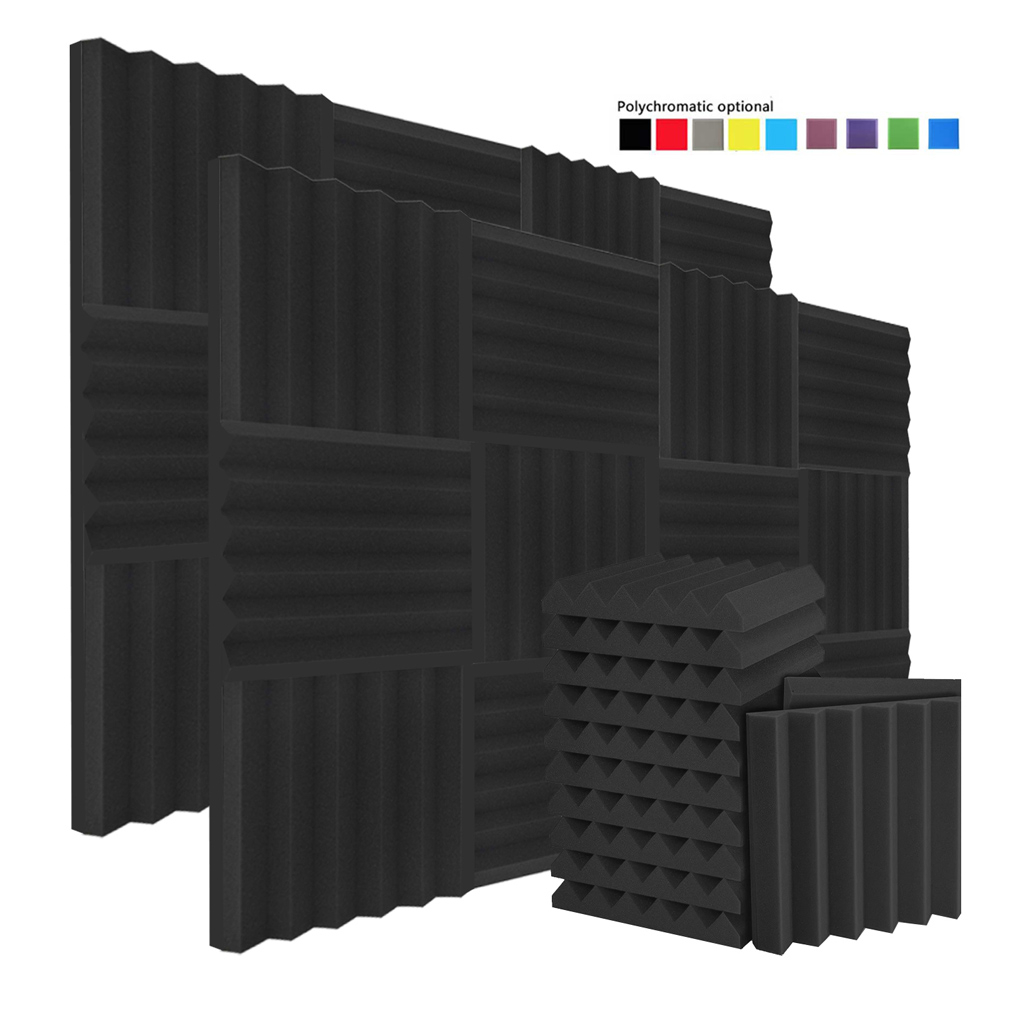 BEIYIN 50 Pcs Wedge Acoustic Foam Soundproofing Panels 30X30X5CM Studio ...
