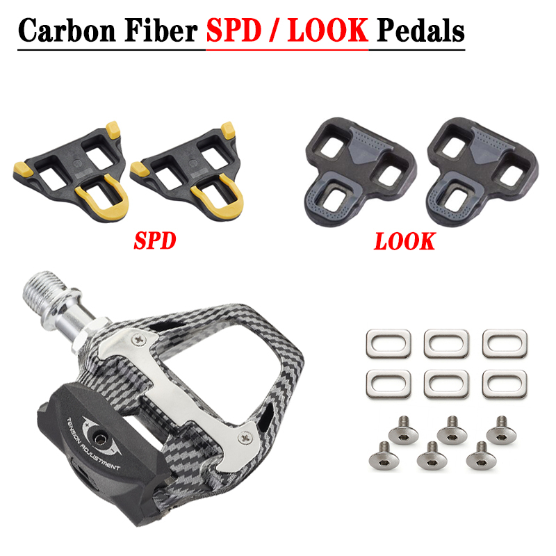 RACEWORK Ultra light Carbon Fiber Road Bike Pedal Suitable for SPD/Keo ...