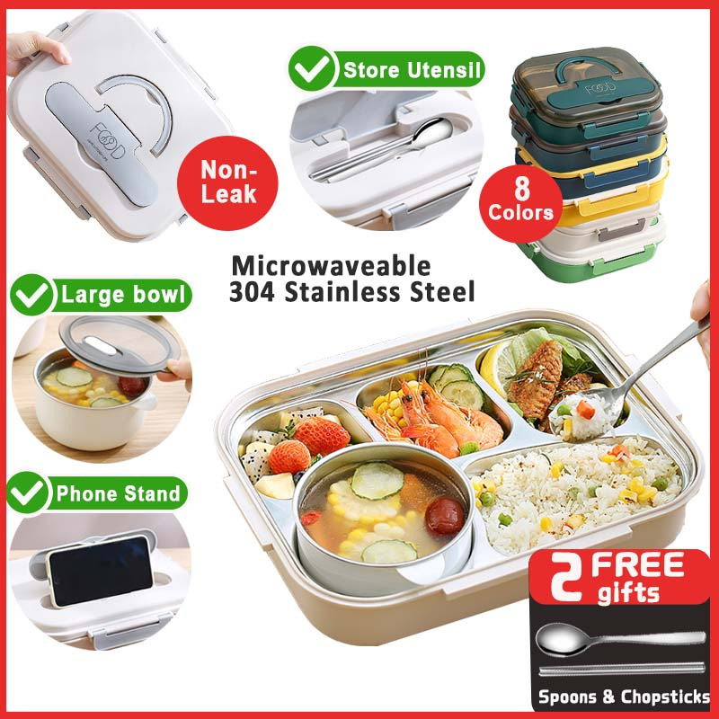 Microwaveable 304 stainless steel Lunch Box Bento Box Food Container ...