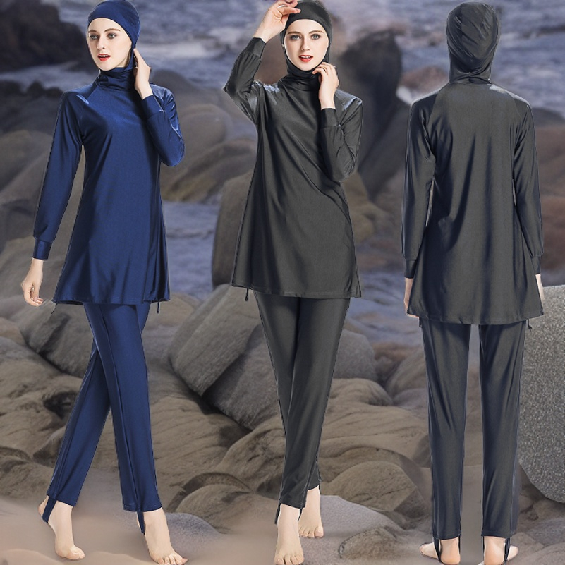 Plus Size Muslimah Swimwear Long Sleeve Muslimah Swimming suit with ...