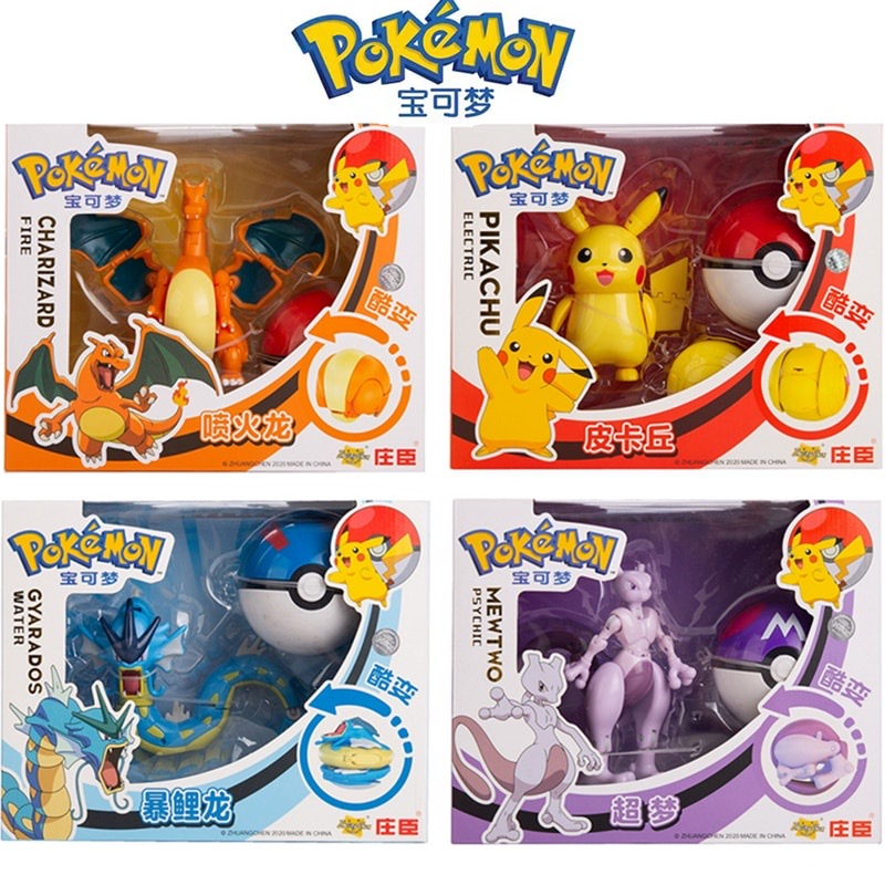 Pokemon Pokeball Transformer Toys Anime Action Figures Pikachu ...