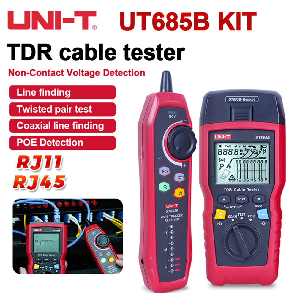 【2024 New】Cable Finder UNI-T UT685B 500m Line Finder, KIT Handheld TDR ...