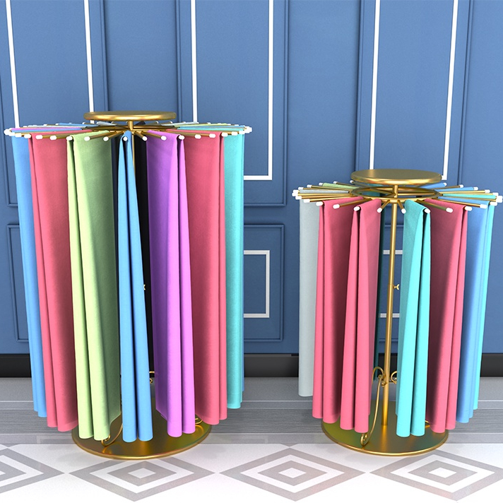Scarf Display Rack Can Be Lifted And Rotatable Ring Silk Scarf Rack ...