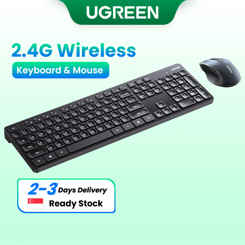 UGREEN 2.4G Wireless Keyboard 104 Keys Concave Keycaps for Laptop PC ...