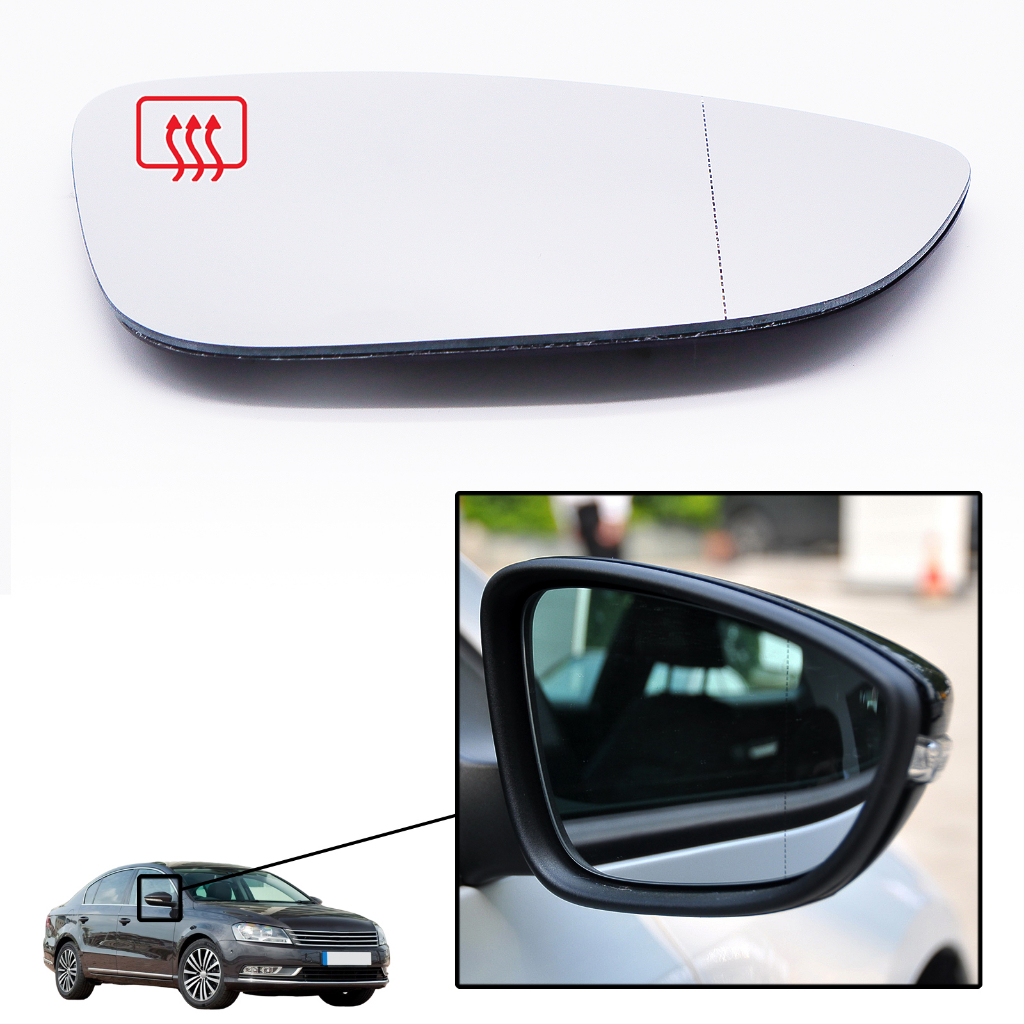 Left Right Side Heated Wide Angle Wing Mirror Glass For VW Volkswagen ...