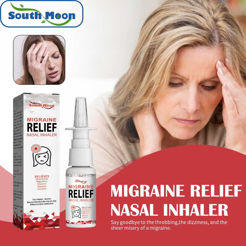 South Moon Migraine Relief Nasal Inhaler 30ml For Headache Relief Clean ...