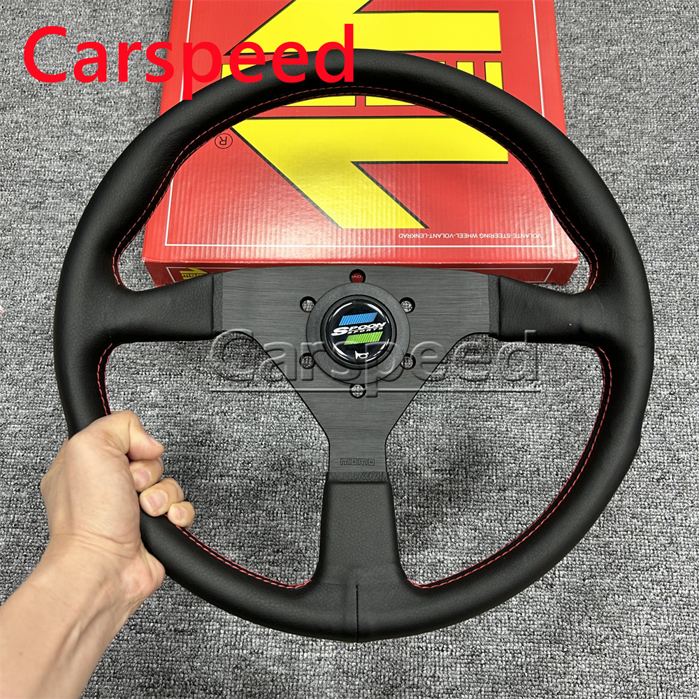 14inch/350mm MOMO V1 Style Spoon Sports Leather Drift Sport Car Steering Wheel | Shopee Singapore