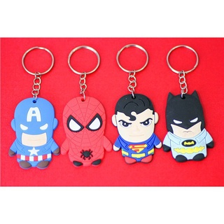 Superman Batman Spiderman Capatin America Key Chains Rubber Key Ring ...