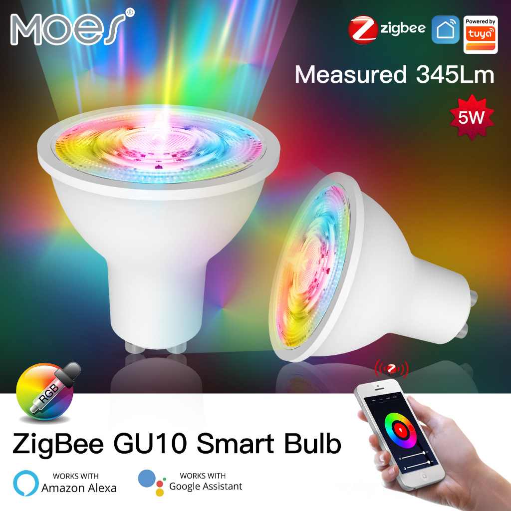 Tuya Zigbee Gu10 Smart Led Bulbs Rgb C W White 4 7w Dimmable Lamps