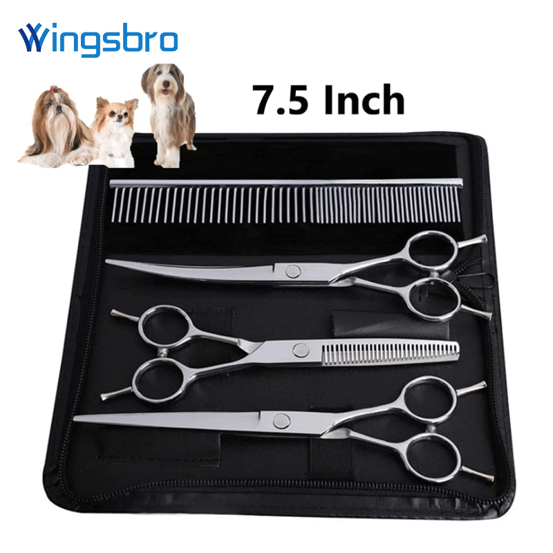 7.5 Inch Pet Grooming Scissors Set, Japan Stainless Steel Double Tail ...