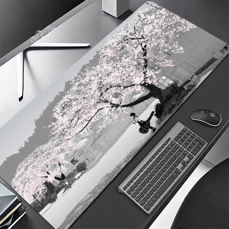 Death and Life Landscape Art Flower Mouse Pad 800x300mm Cherry Blossoms ...