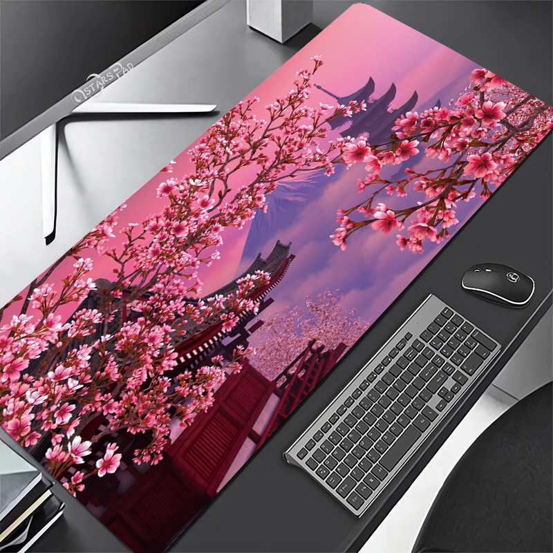 Death and Life Landscape Art Flower Mouse Pad 800x300mm Cherry Blossoms ...