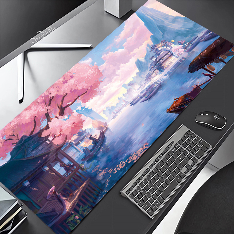 Death and Life Landscape Art Flower Mouse Pad 800x300mm Cherry Blossoms ...