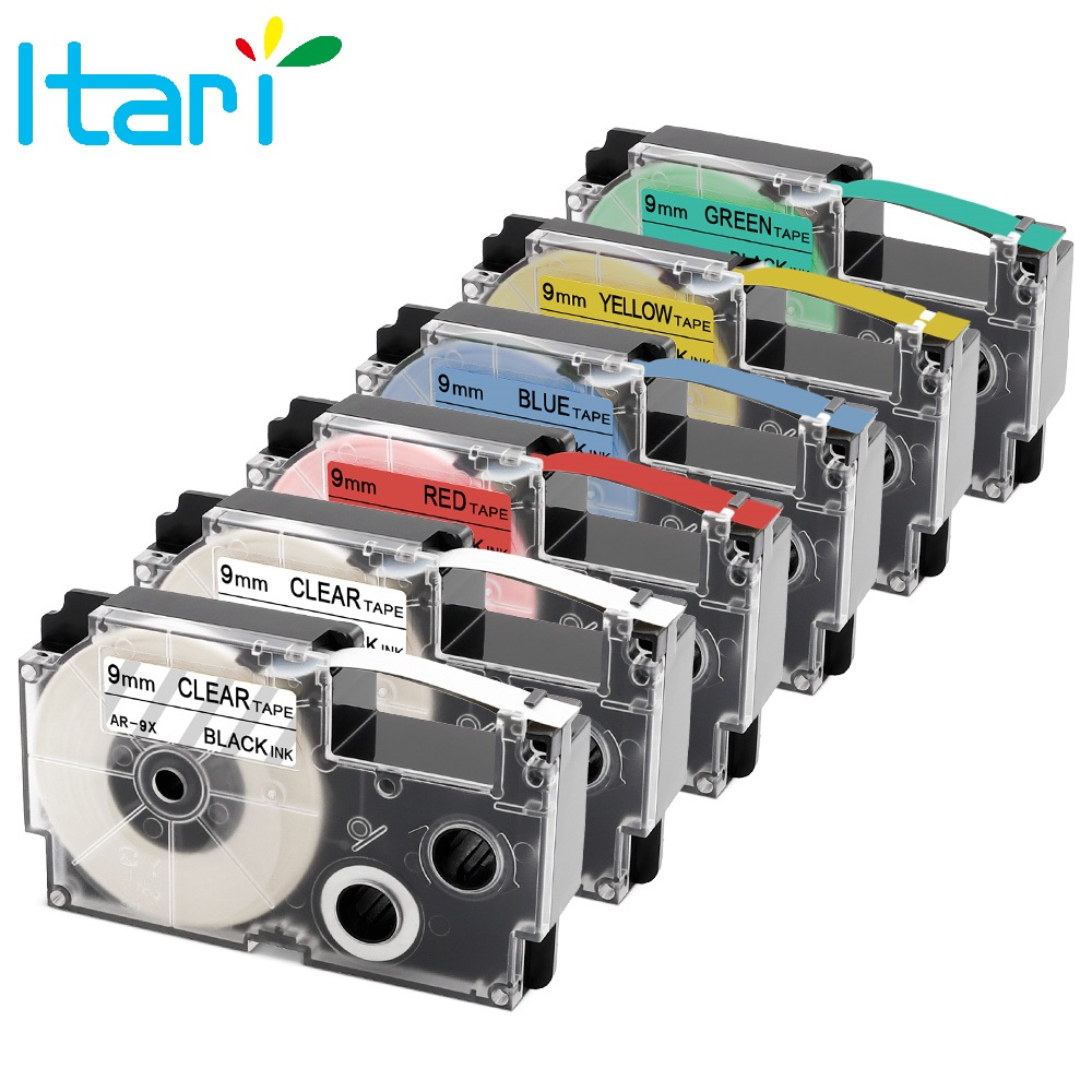 6mm 9mm 12mm Compatible CASIO XR label tape Multicolors XR-12WE ...