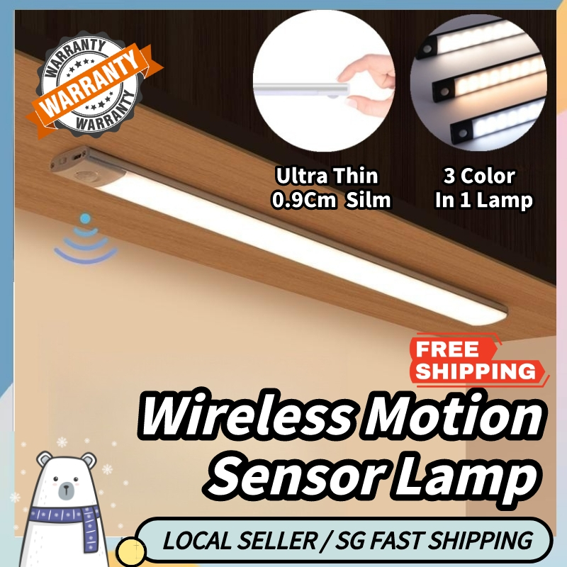 SG Stock Upgrad Ultra Thin Motion Sensor LED Light Battery, 3-color ...