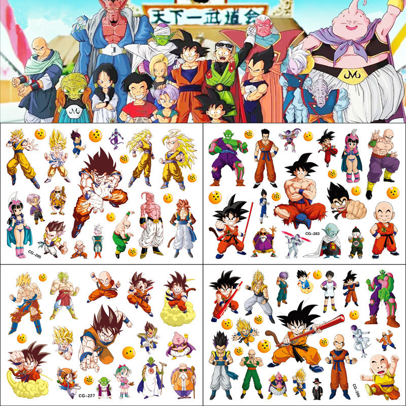 Anime Dragon Ball Z Waterproof Temporary Tattoo Sticker For Kids Party ...