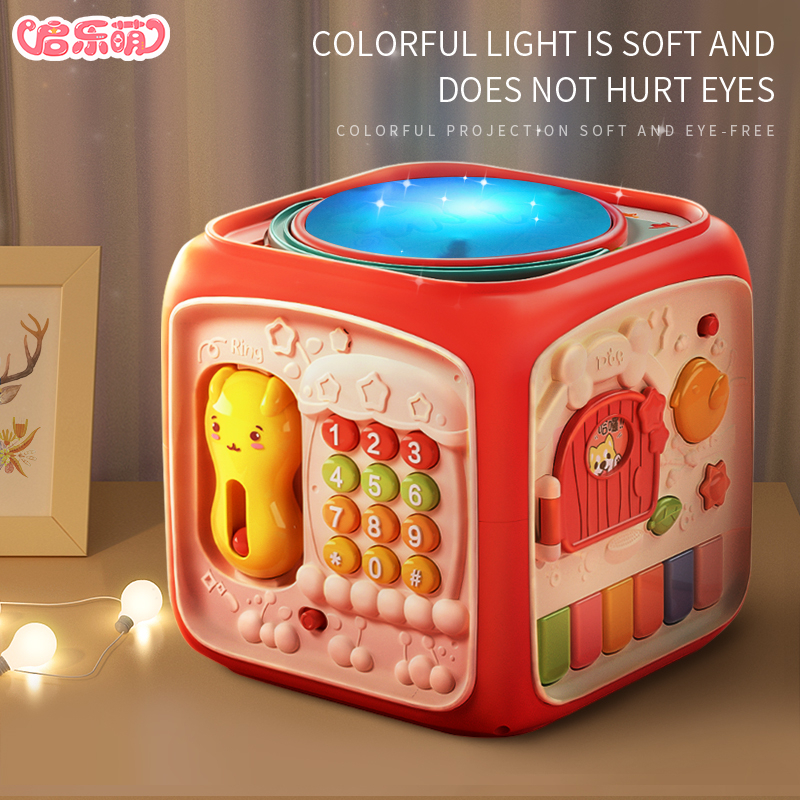 Baby Multi-Function Musical Toy Six-Sided Hand Drum Knocking Piano ...