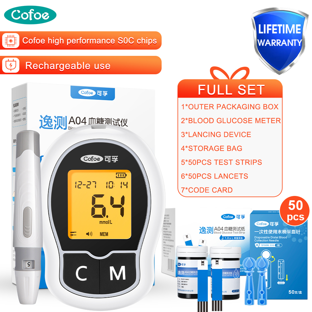 Cofoe Rechargeable Blood Glucose Meter Suit For Health Care Yice A04 ...