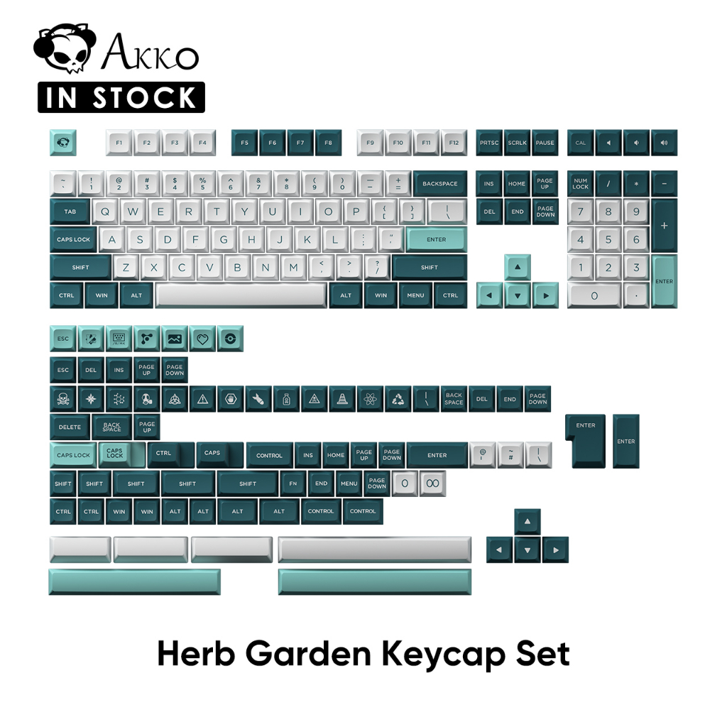 Akko Herb Garden 187-Key OSA Profile PBT Double-Shot Full Keycap Set ...