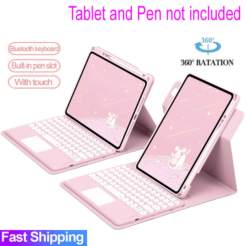 360° rotation Case with Touchpad Keyboard For iPad 7th Gen 8th 9th 10th ...
