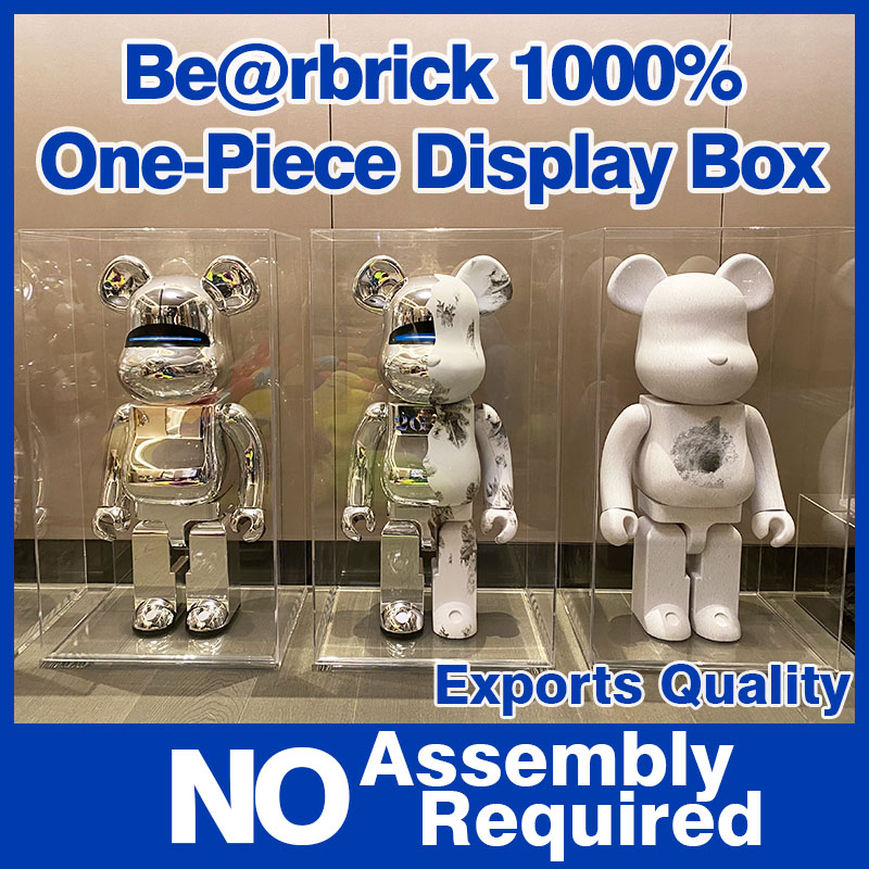 【No Assembly Required】bearbrick 1000% 5mm one-piece acrylic display box ...