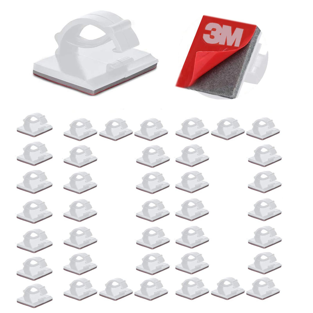 100PCS Self Adhesive Cable Clips Management Strong Wire Holders Cord ...