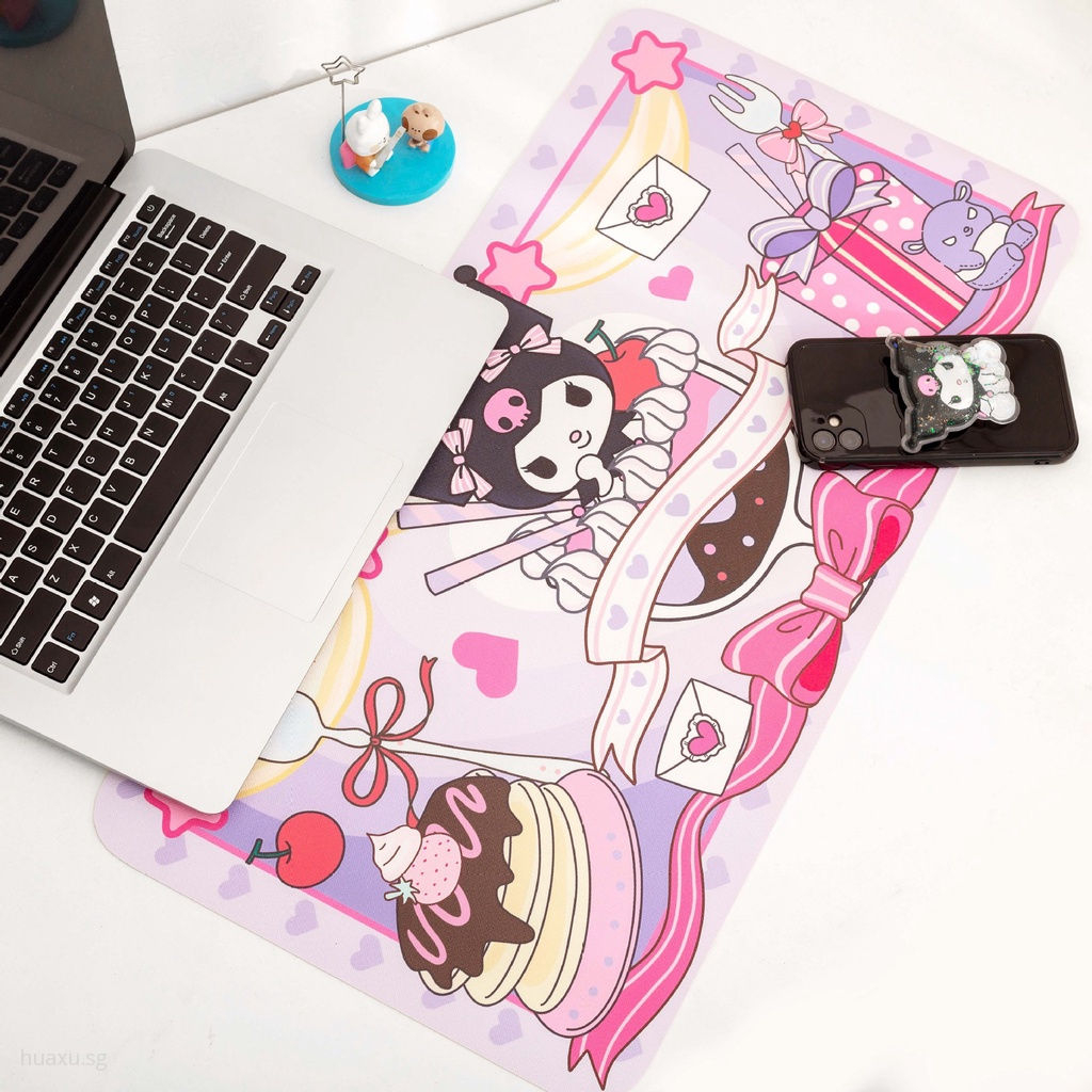 My Melody Kuromi Mouse Pad Large Size Table Mat Cartoon Waterproof Pad ...