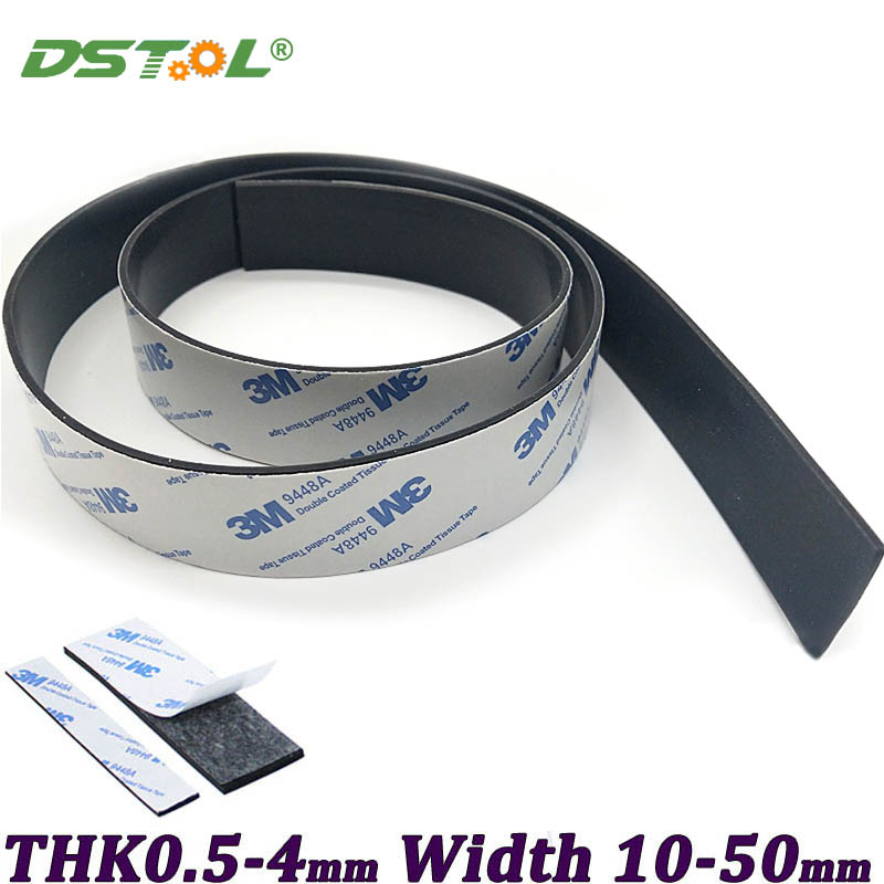 1Pc Black Silicone Rubber Strip Self Adhesive Seal Gasket Anti-skid ...