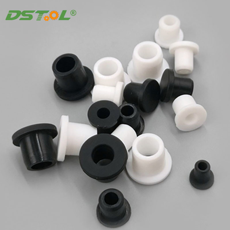 Black/White Silicone Rubber Grommet Hole Plugs End Cap Bung T Type Plug ...