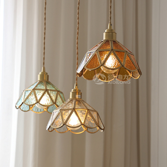 U Lighting Nordic Light Luxury Stone Pattern Glass Restaurant Pendant ...