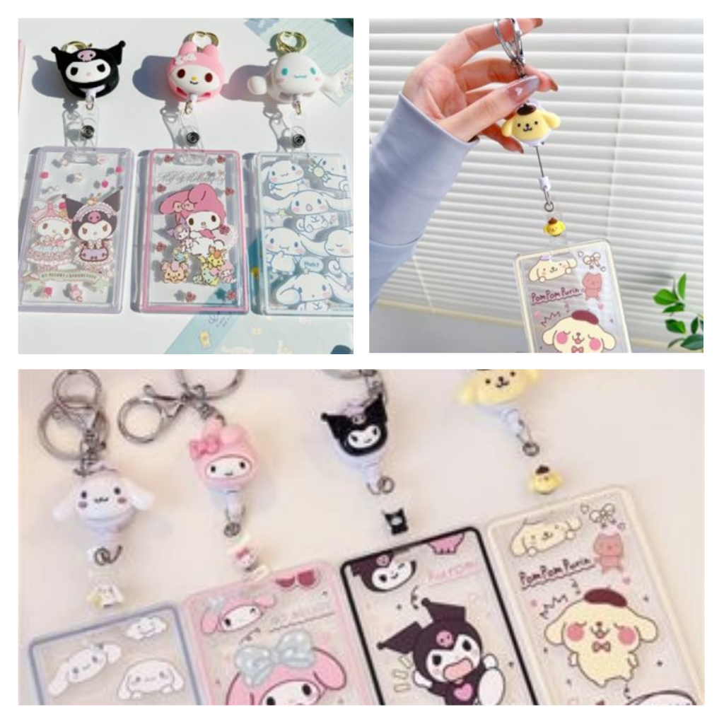 Sanrio Kuromi Transparent Card Holder Hard Case Slide Cover with ...