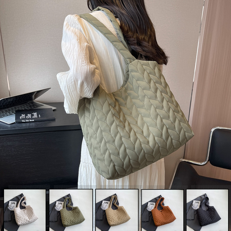 Women Large Capacity Puffer Bag Casual Lightweight Sling Commuter Puff ...