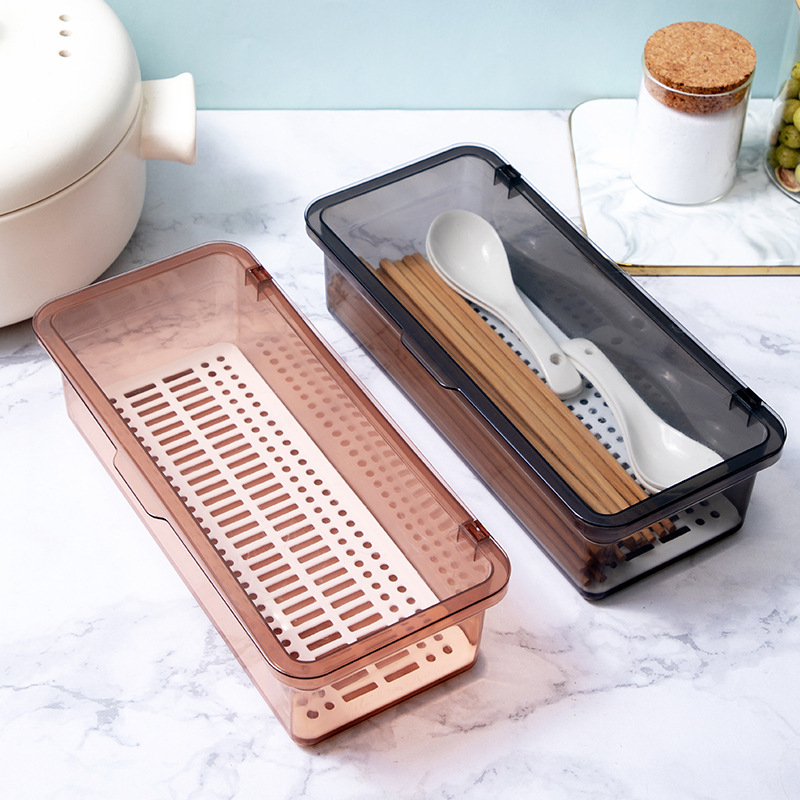 1 PC Plastic Kitchen Chopstick Storage Box Spoon Fork Organizer Box ...