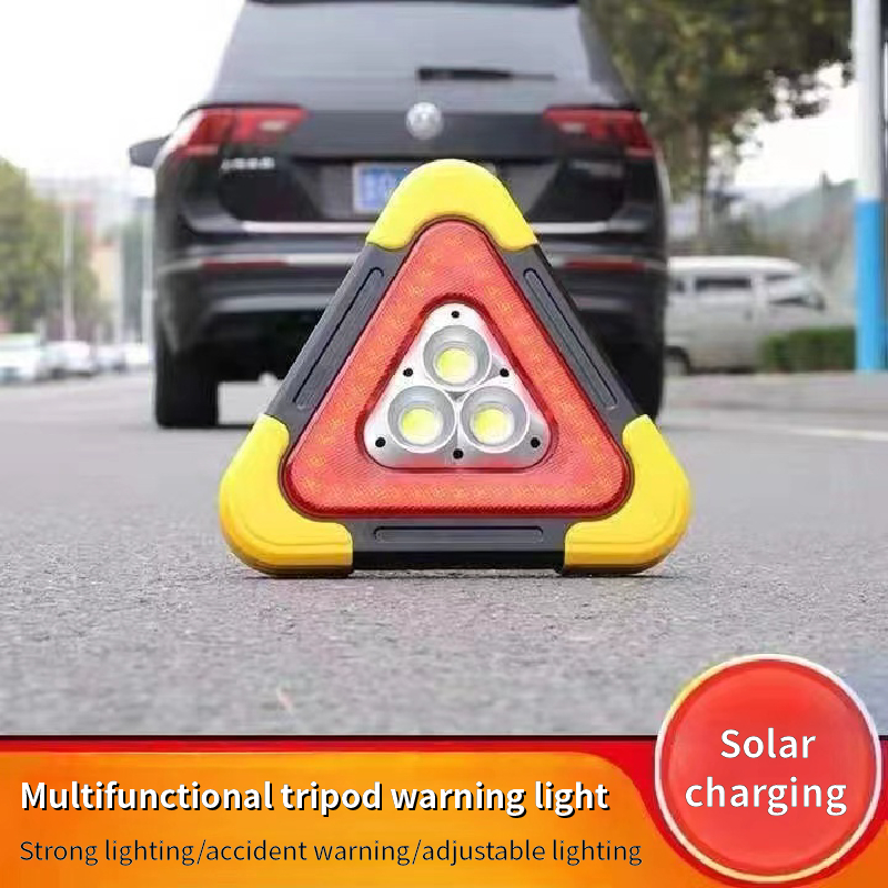 Car Solar Warning Light Triangle Warning Sign Strobe Light Emergency ...