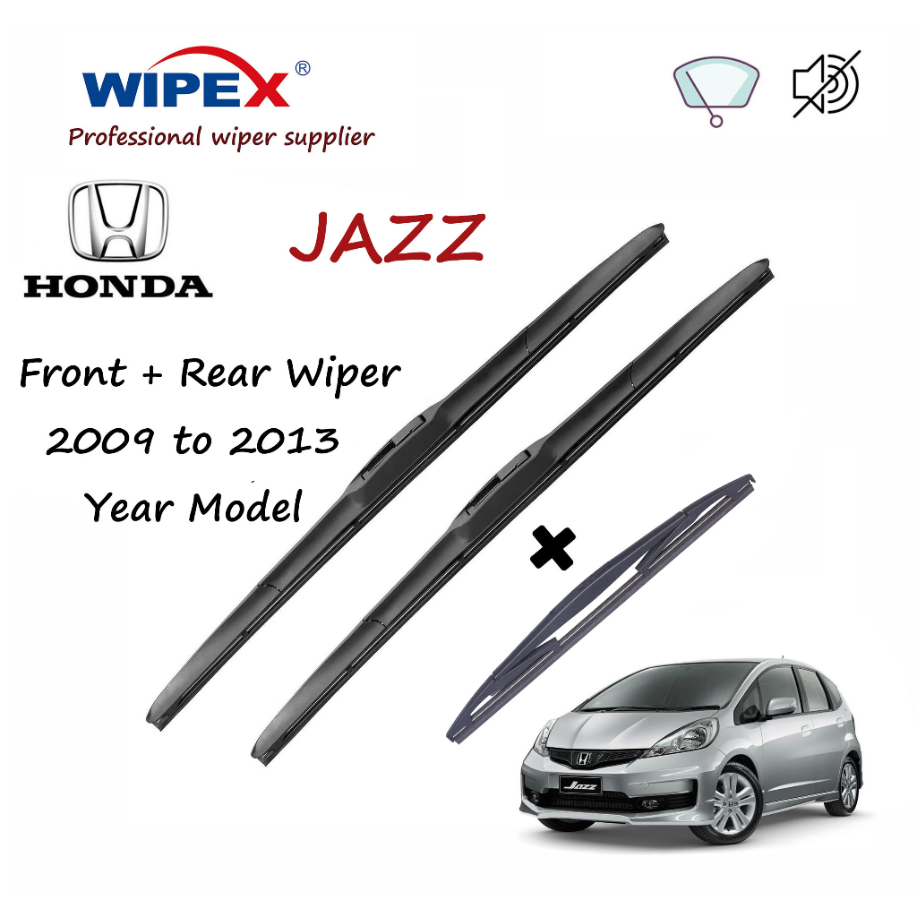 Honda Jazz Wiper Blade Set (Front/Rear) for 2009 to 2013 year Fit Car ...