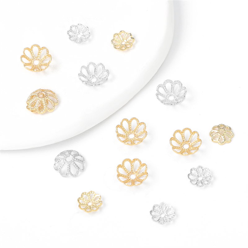 14K Gold/Sliver Plated Accessories New 10pcs 6-8mm Copper Flower Torus ...