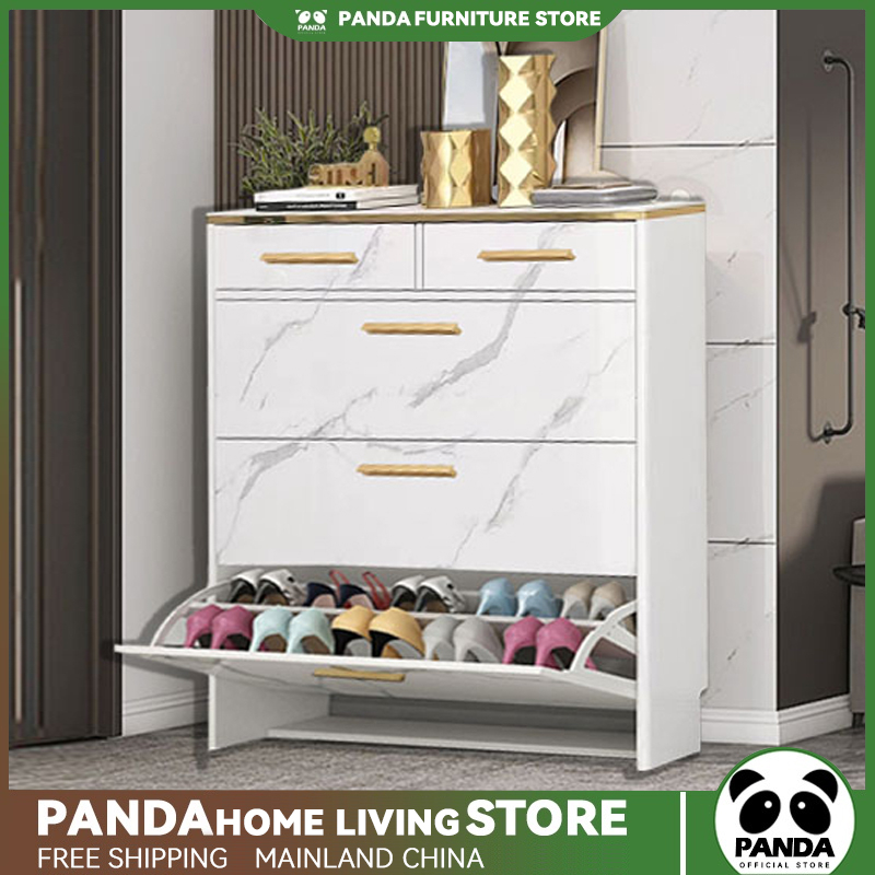 PANDA Shoe Cabinet Multilayer Large Capacity Wooden Shoe Cabinet ...