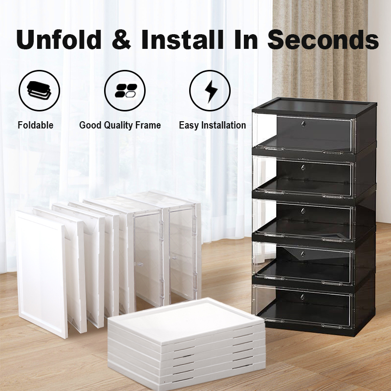Shoe Rack Box Shoe Cabinet Acrylic Easy Installation Folding Shoes ...
