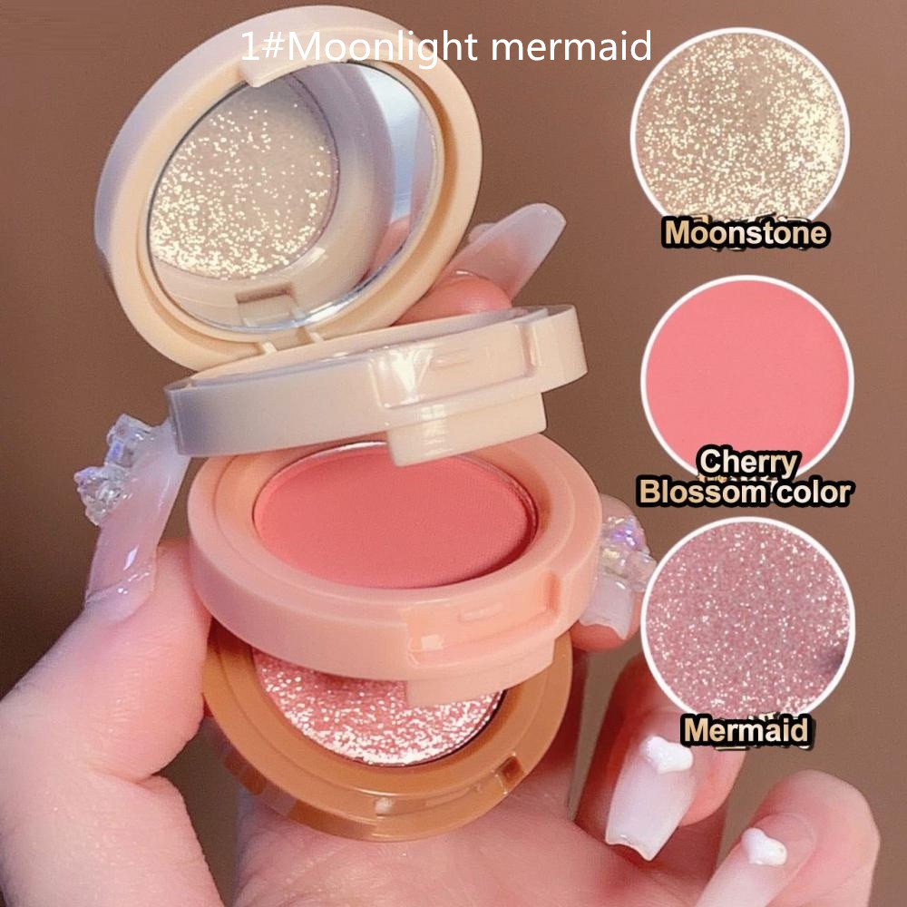 3 Colors Face Blusher Palette Eyeshadow Palette Matte and Shimmer ...