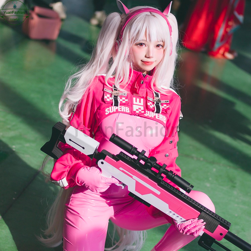 Ready Stock Goddess Of Victory Nikke Cosplay Alice Cos Clothing Pink Tight Jumpsuit Perfect
