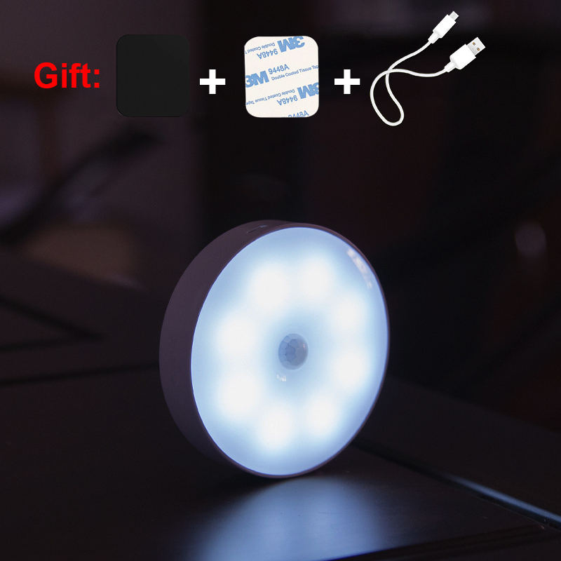 Sensor Night Light USB Rechargeable Wireless Body Induction Lamp Motion ...