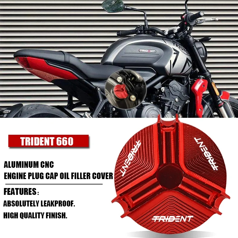 Motorcycle Trident660 Accessorie Aluminum CNC Engine Plug Cap Oil ...