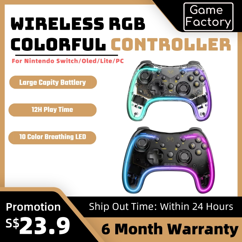SG Stock Wireless RGB Colorful Controller for Nintendo Switch/Oled ...