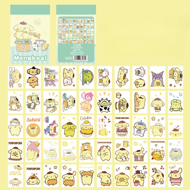 Sanrio Mini Sticker Book Cute Kuromi Washi Paper Stickers DIY Notebook ...